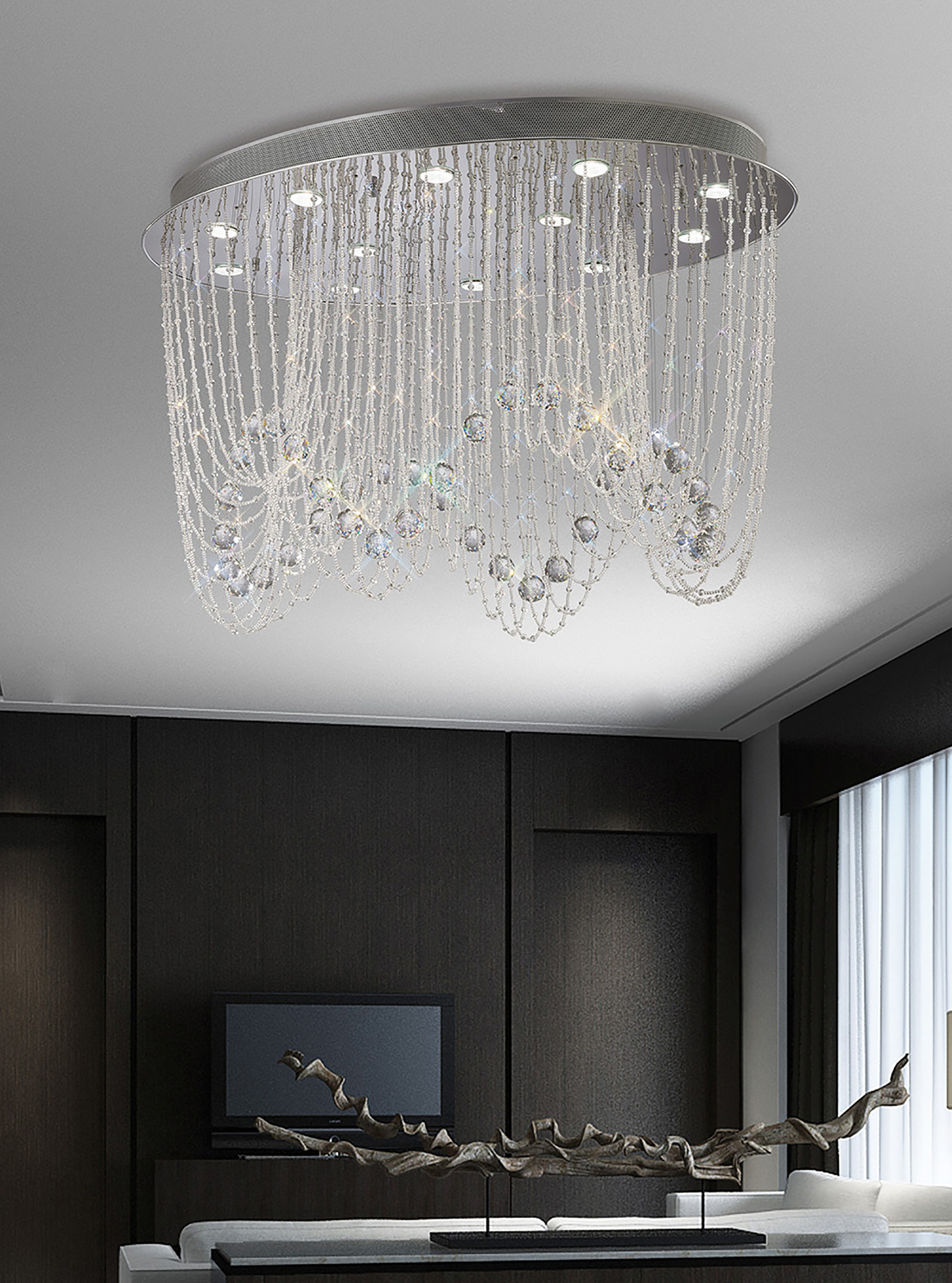 Crystal Ceiling Lights Flush Crystal Fittings LED Components - Inspired ...