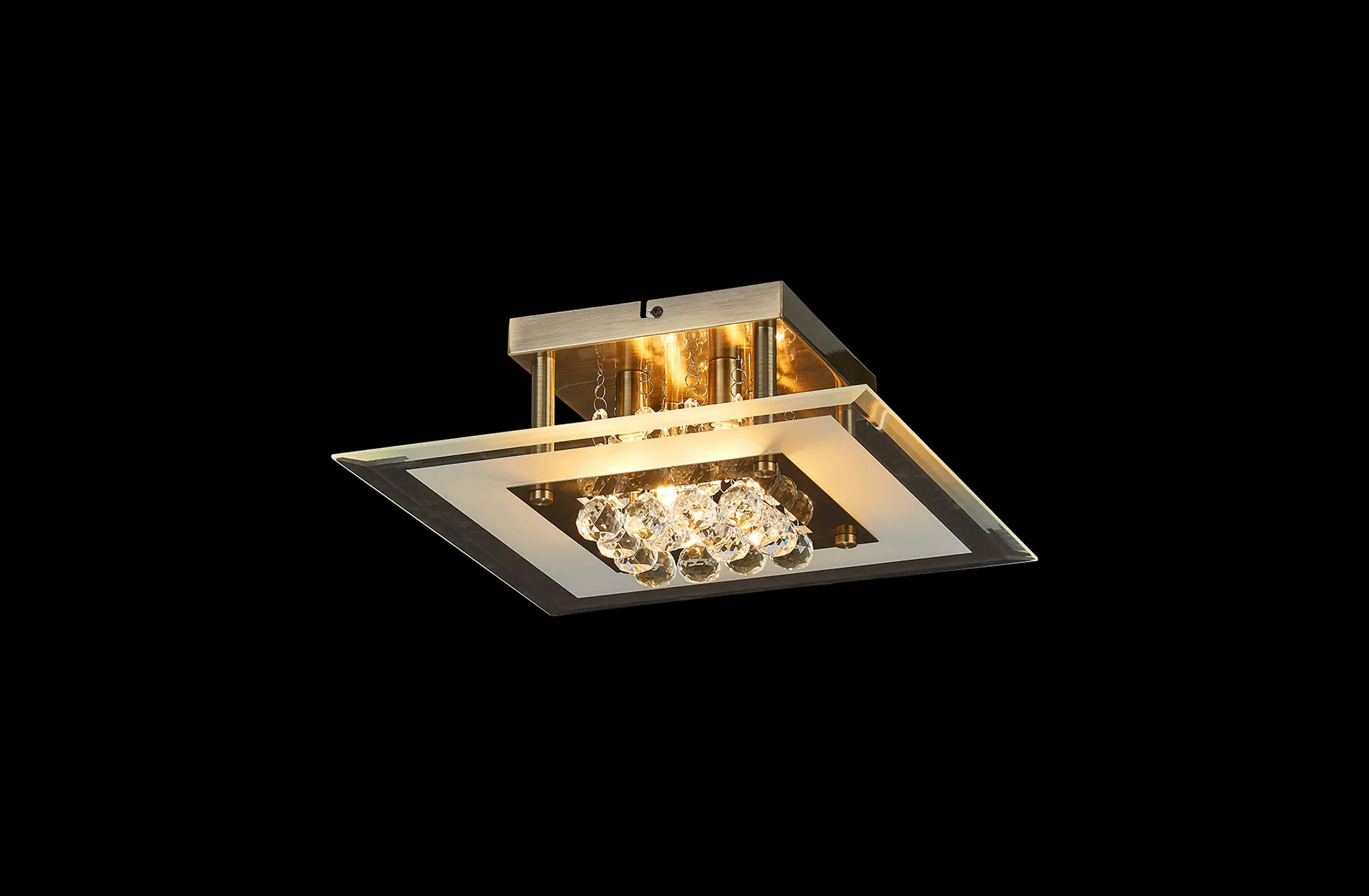 IL30023AB Delmar Diyas Delmar Crystal Flush Ceiling Square 4 Light ...