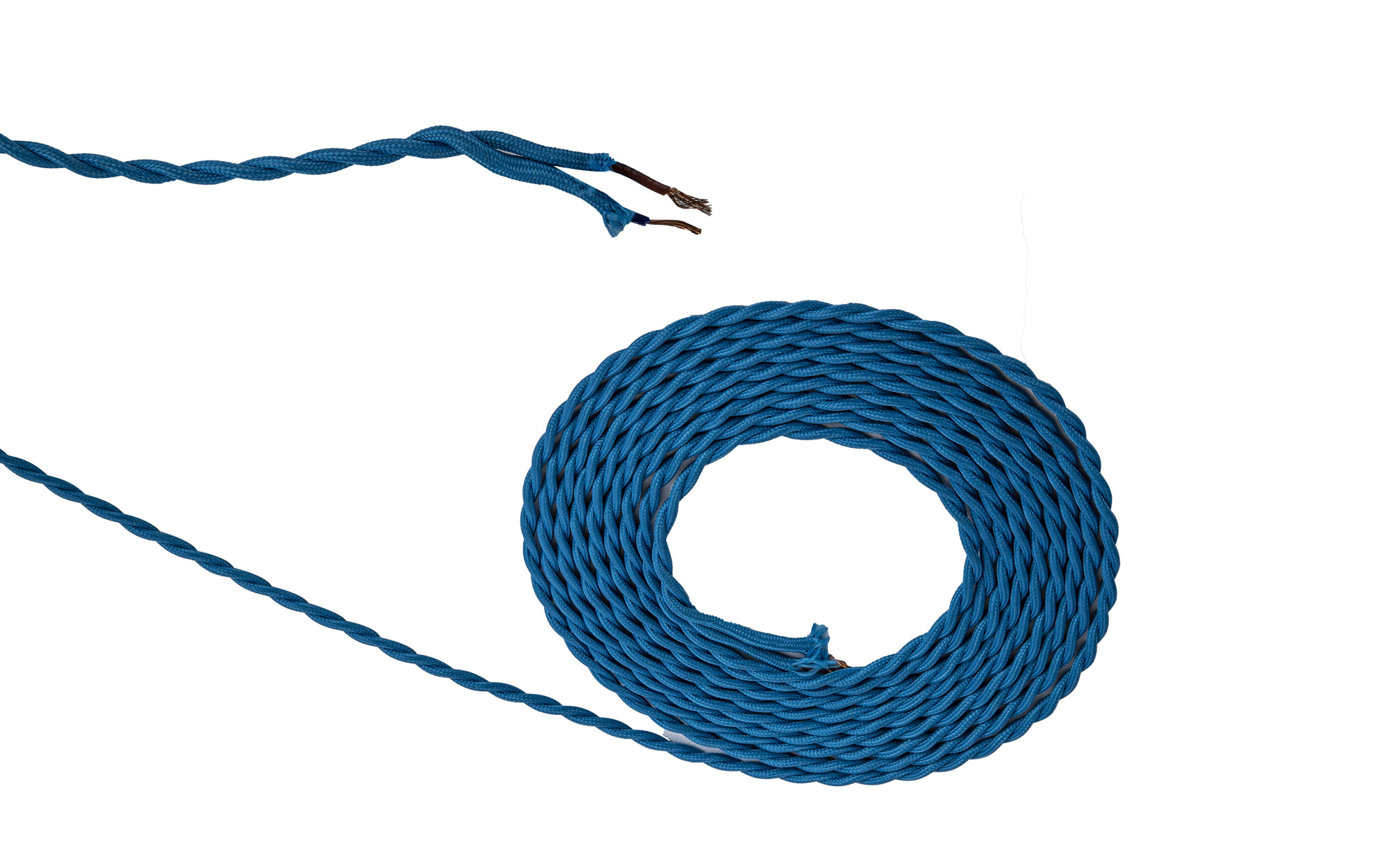 D0660 Cavo Deco Cavo 1m Blue Braided Twisted 2 Core 0.75mm Cable ...