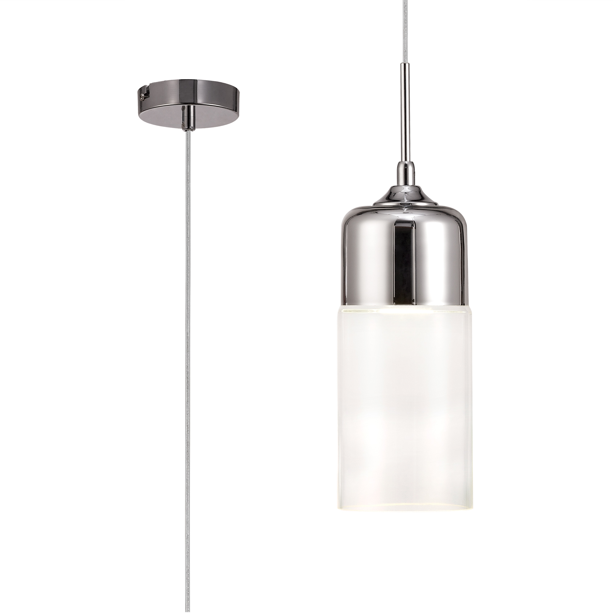 D0113 Mia Deco Mia Glass Pendant 1 Light Polished Chrome - Inspired ...