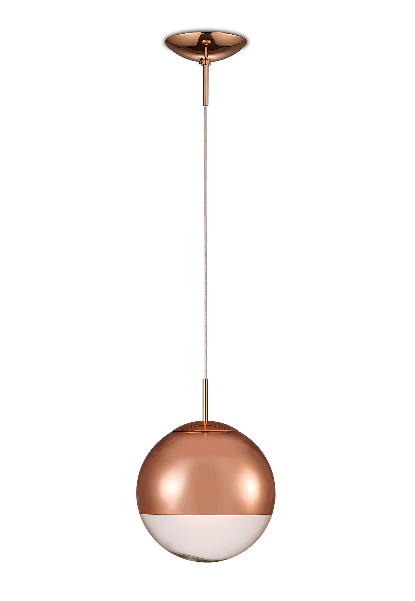 D0126 Miranda Deco Miranda 25cm Glass Pendant 1 Light Copper - Inspired ...