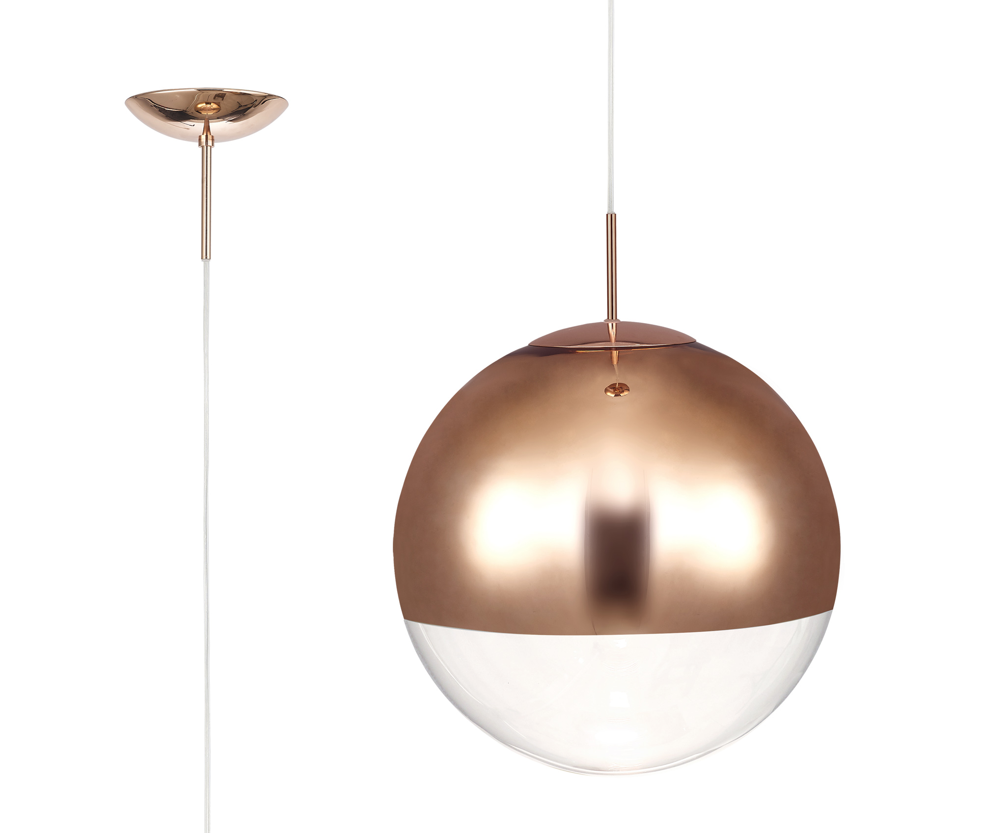D0126 Miranda Deco Miranda 25cm Glass Pendant 1 Light Copper - Inspired ...
