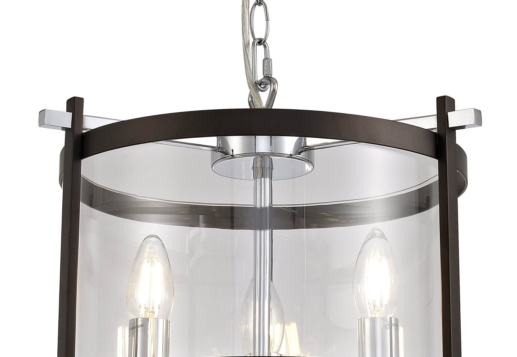 D0564 Nolan Deco Nolan Glass Pendant 3 Light Black - Inspired Lighting Ltd.