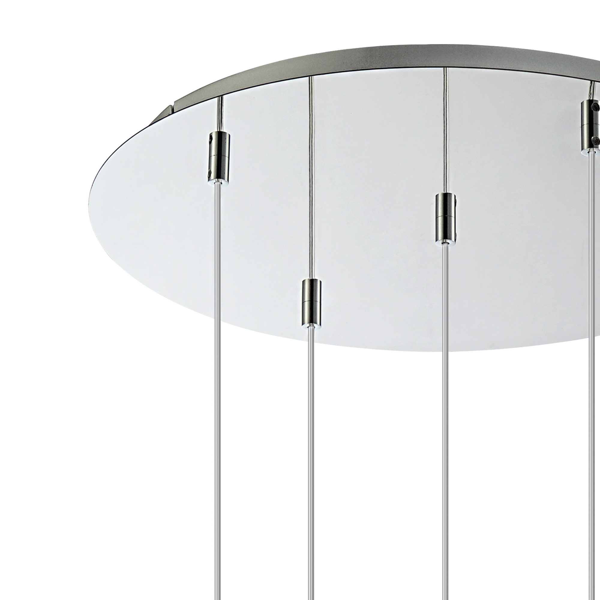 D0768 Talia Deco Talia 45cm Glass Round Pendant 5 Light Polished Chrome ...