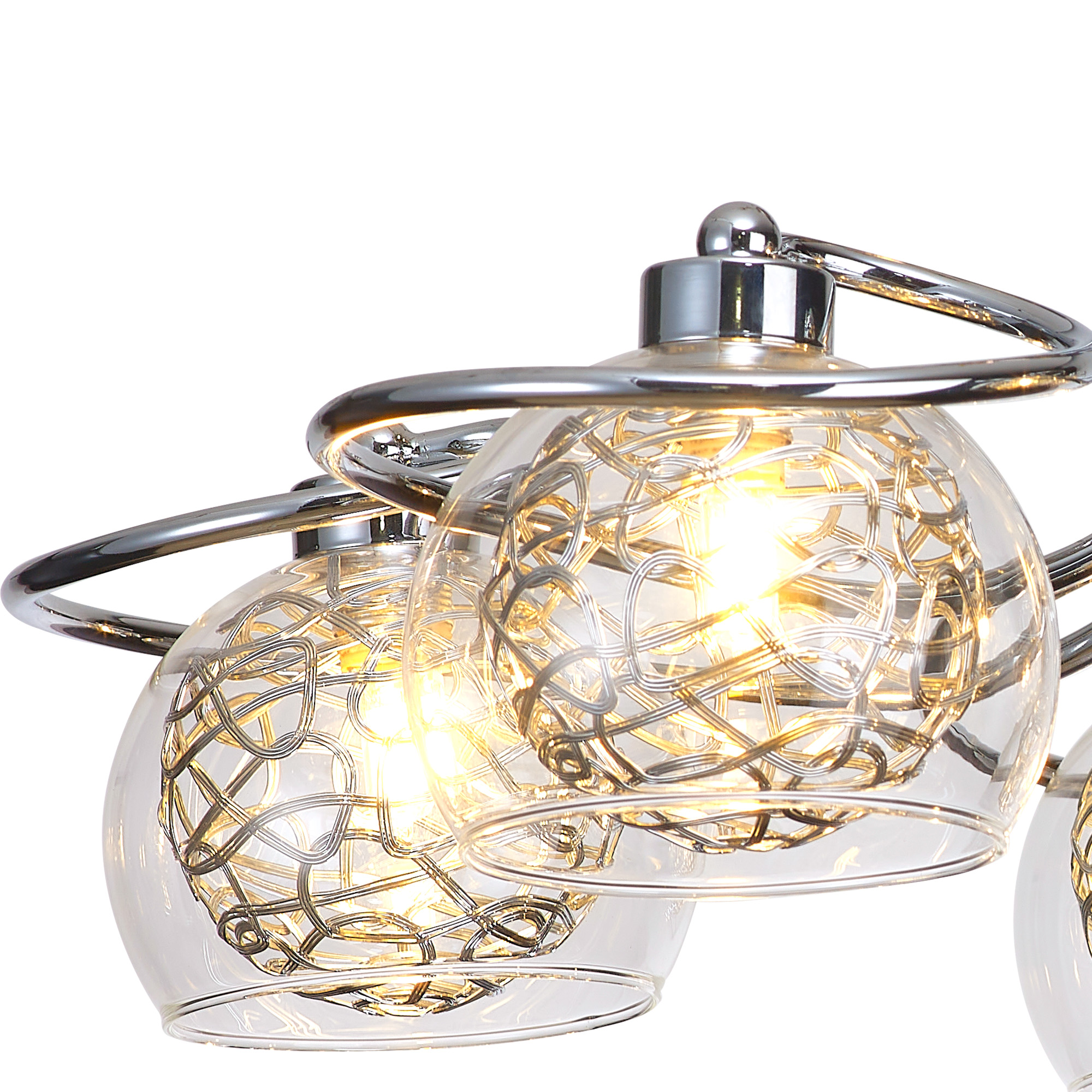 D0836 Talia Deco Talia Glass Semi Ceiling 5 Light Polished Chrome ...