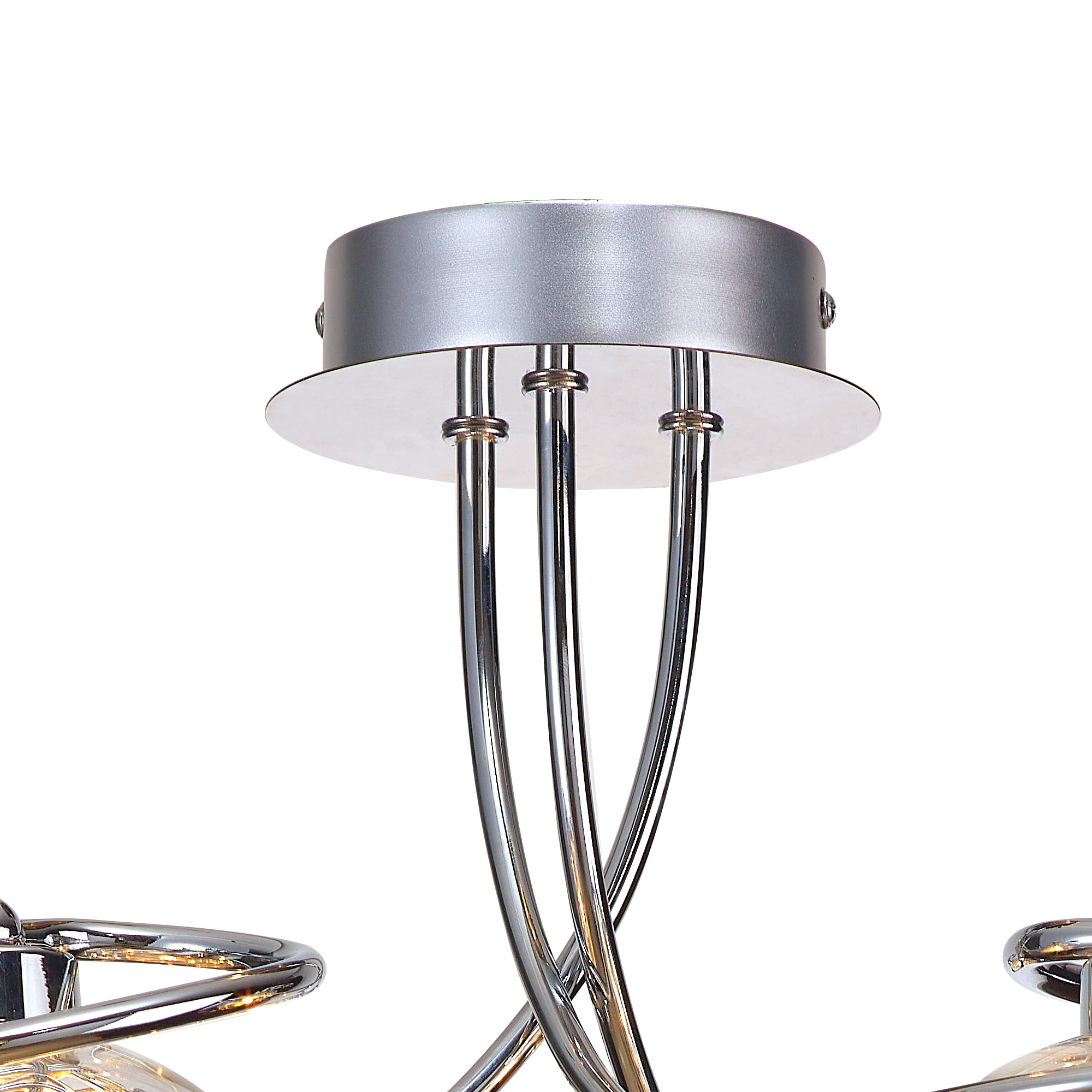 D0837 Talia Deco Talia Glass Semi Ceiling 3 Light Polished Chrome ...