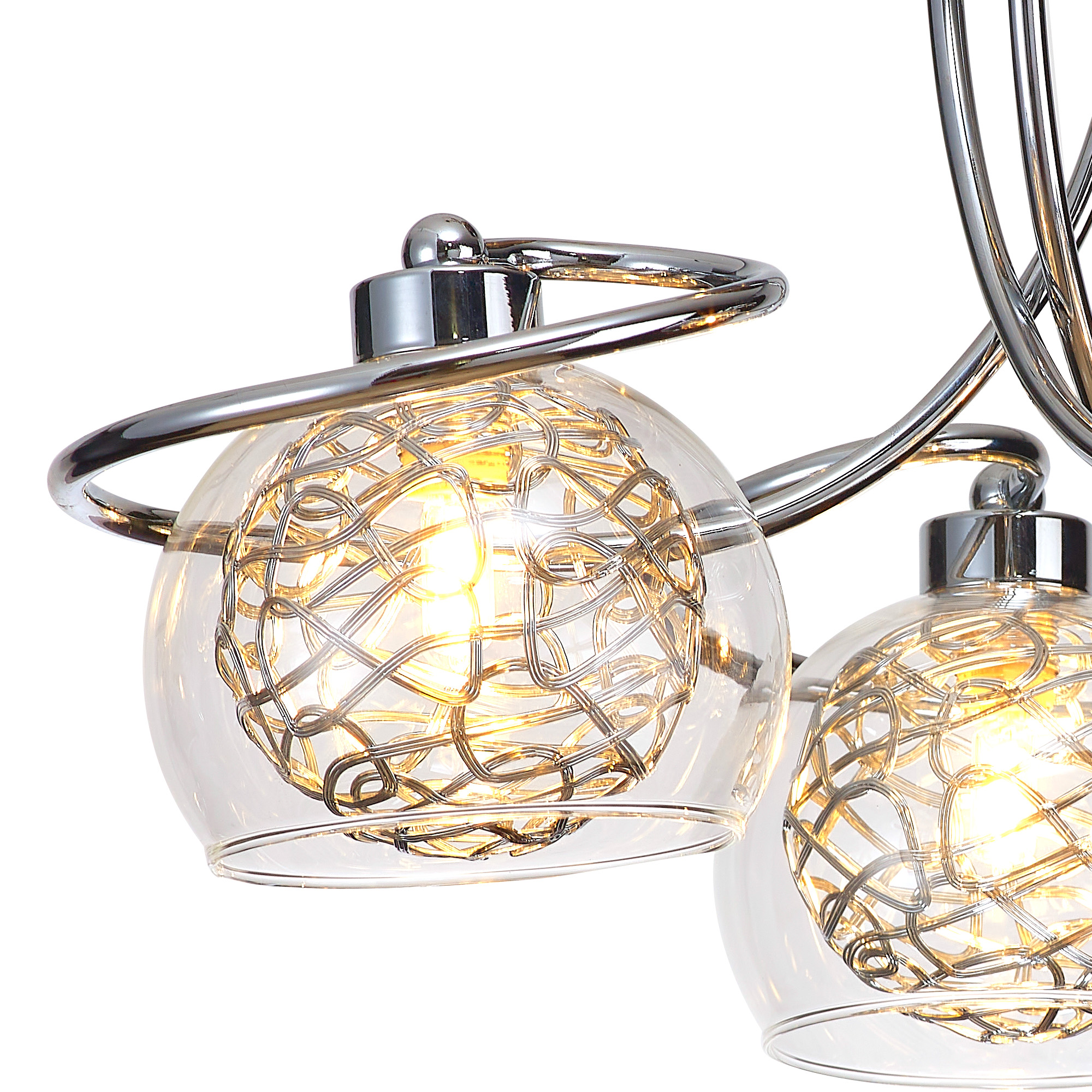 D0837 Talia Deco Talia Glass Semi Ceiling 3 Light Polished Chrome ...