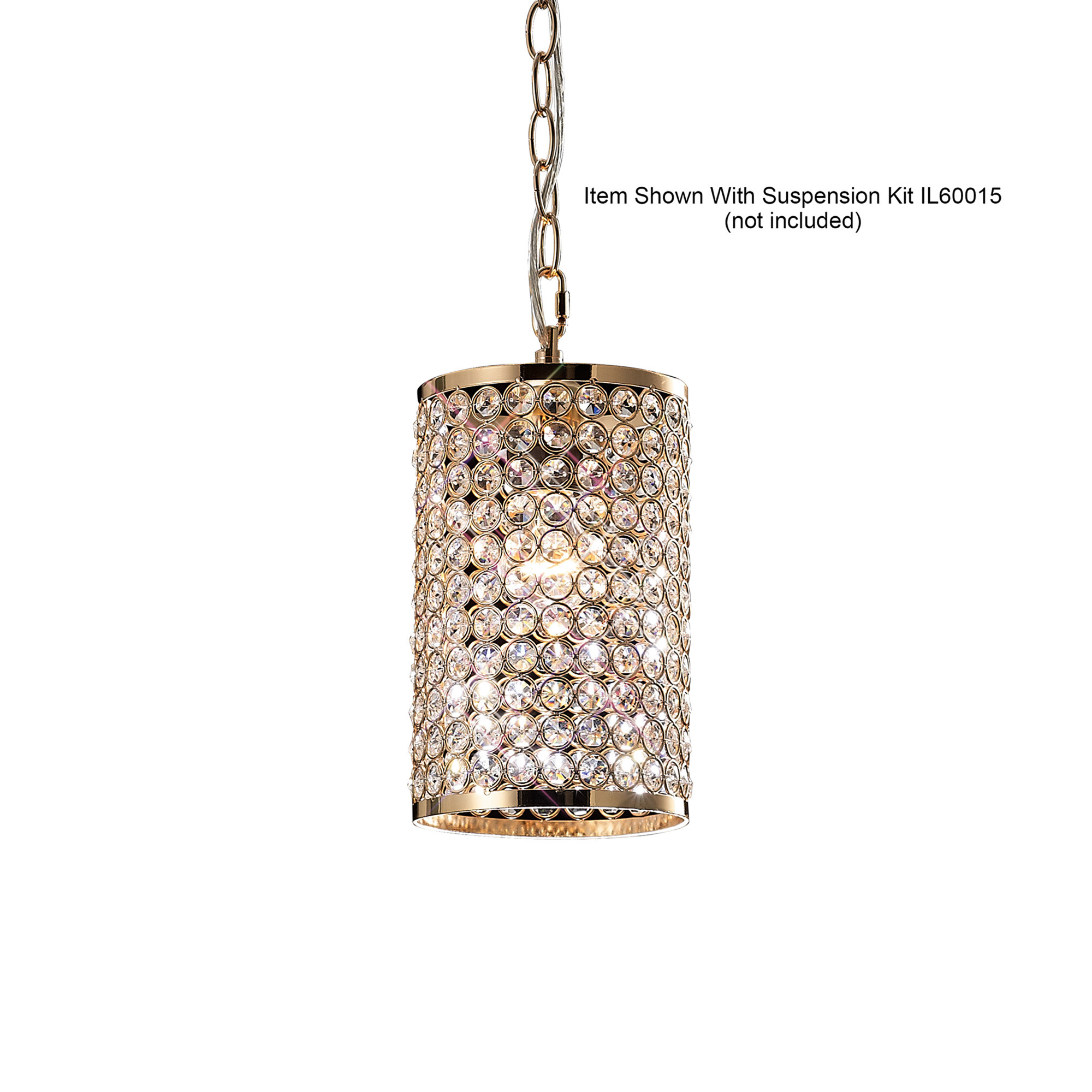 IL30761 Kudo French Gold Diyas Kudo Crystal Cylinder Non-Electric SHADE ...