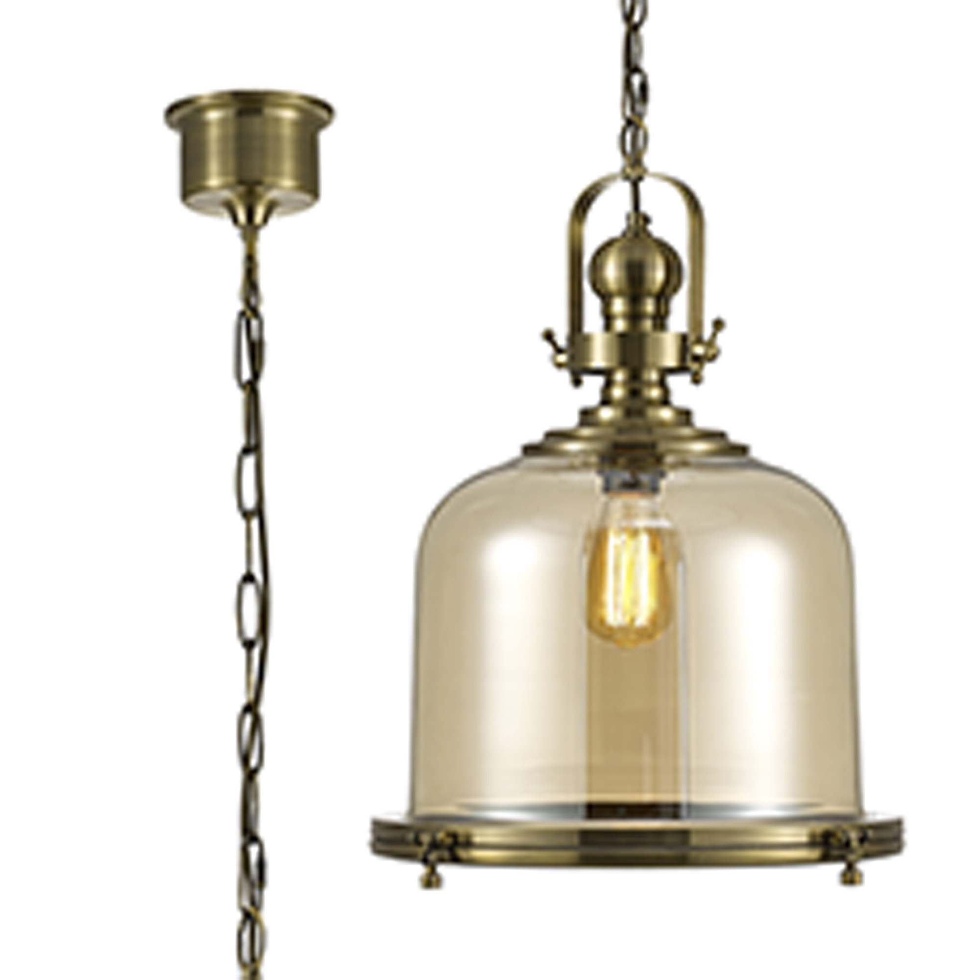 IL31595 Riley Diyas Riley Glass Pendant 1 Light - Inspired Lighting Ltd.