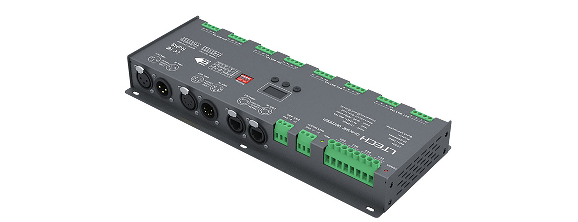 912 RGB/DMX Controller LTECH 12Ch 4A CV DMX Decoder; 1152W Max.Power ...
