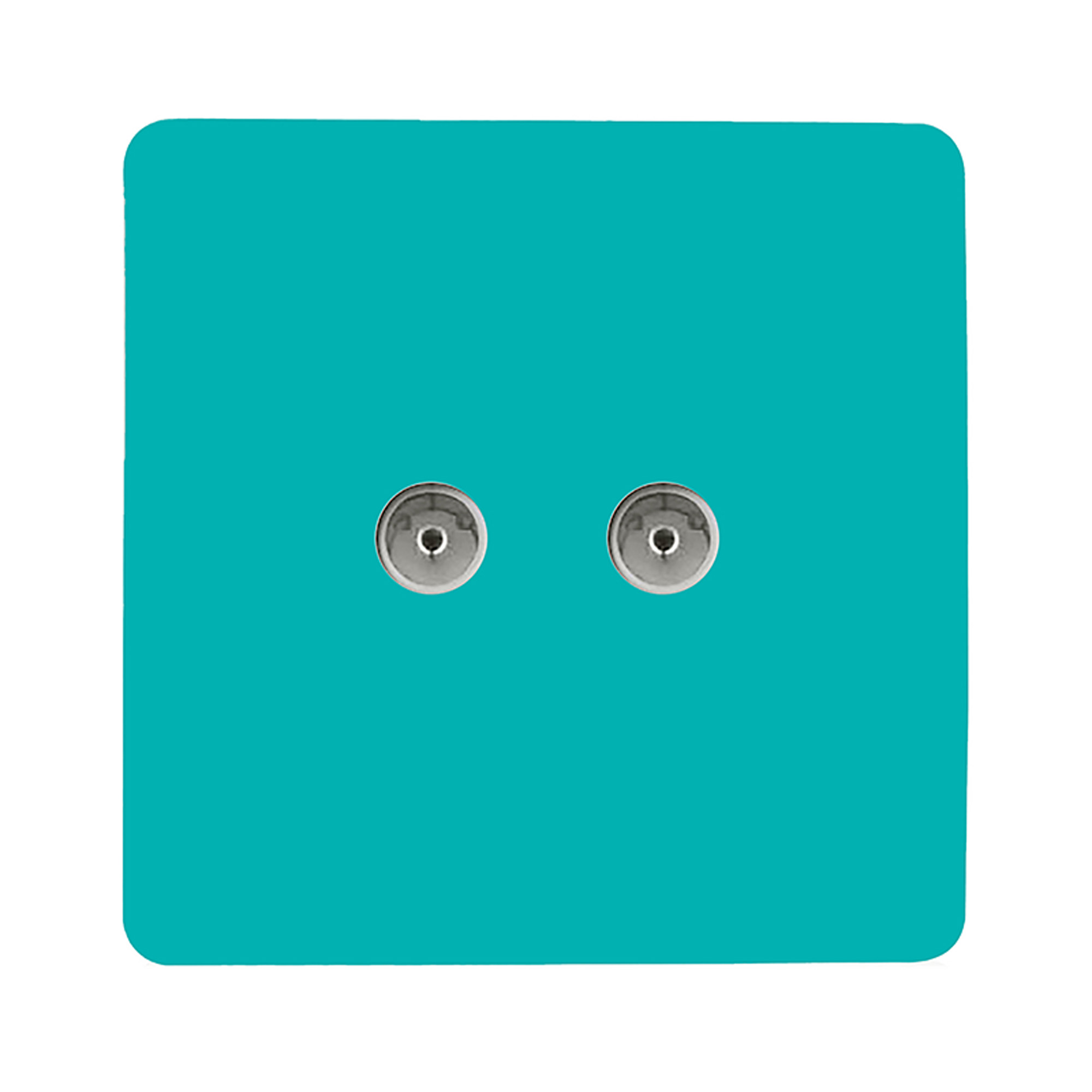 ART-2TVSBT Bright Teal Trendi Twin TV Co-Axial Outlet Bright Teal ...