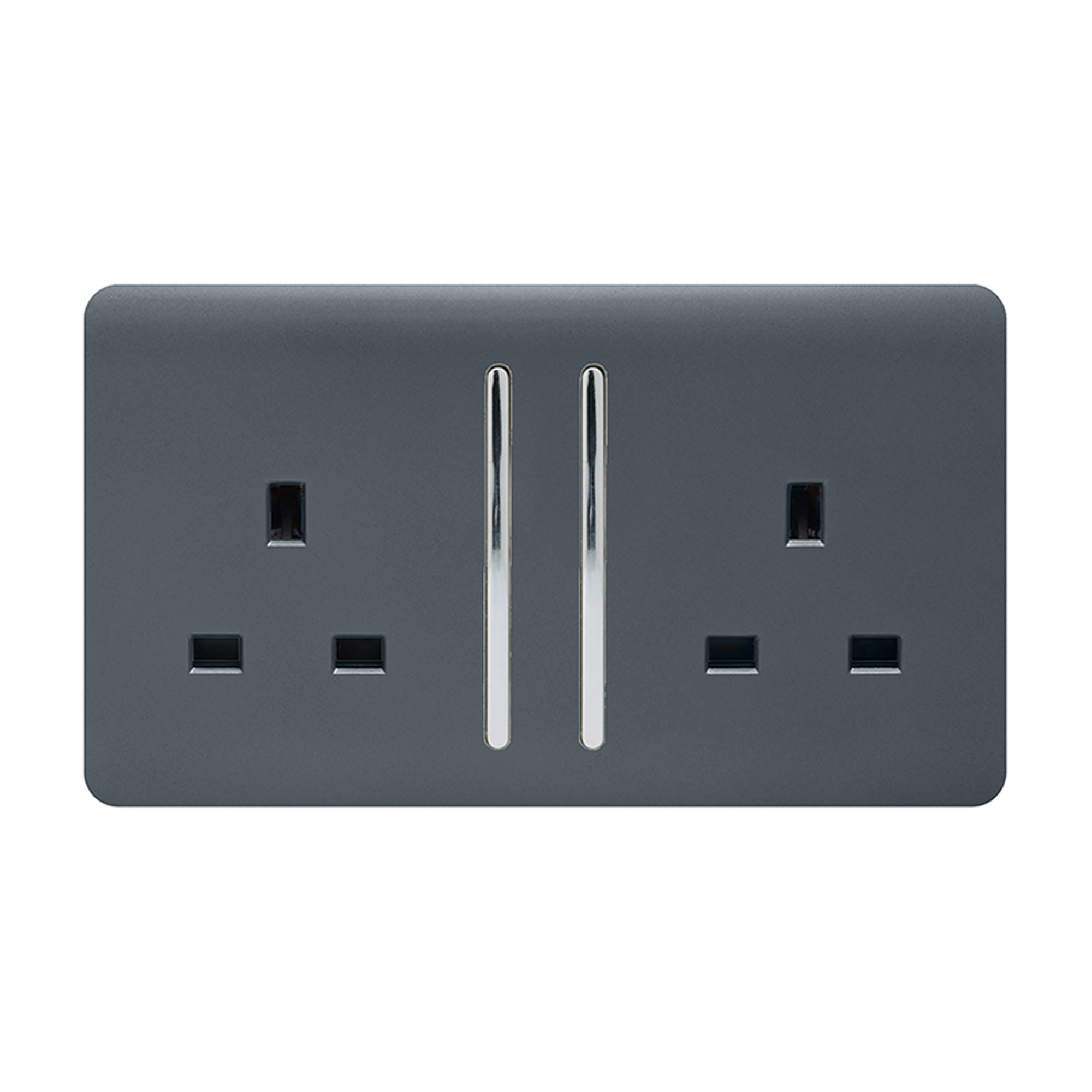 ART-SKT213LWG Warm Grey Trendi 2 Gang 13Amp Long Switched Double Socket ...