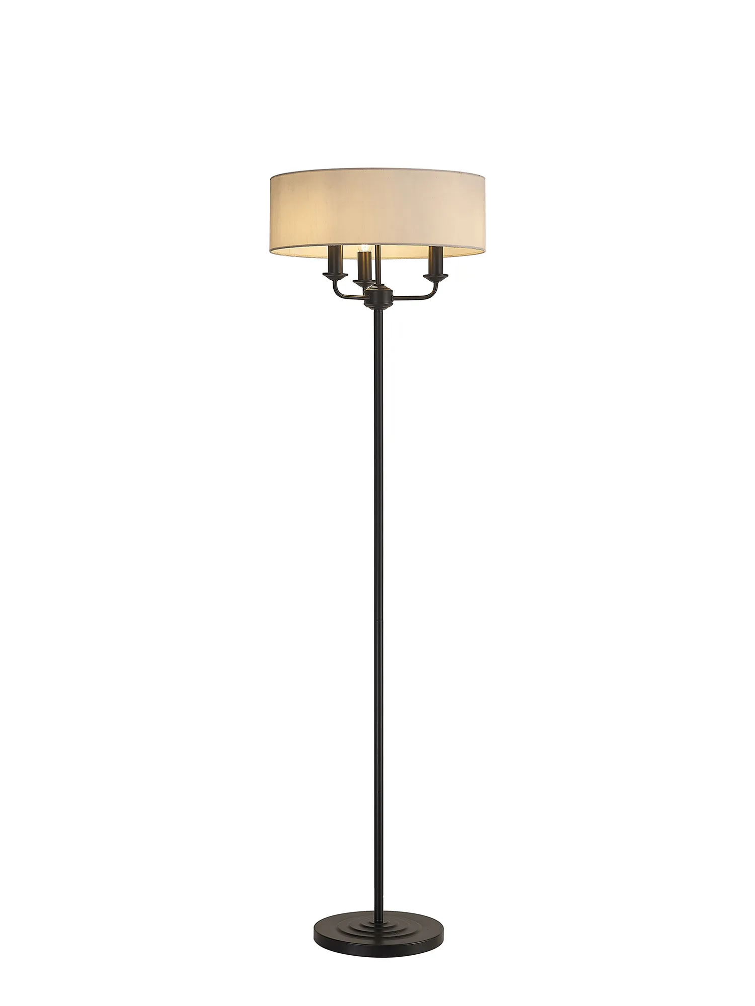 DK1053 Banyan MB WH Deco Banyan 45cm 3 Light Floor Lamp Matt Black ...