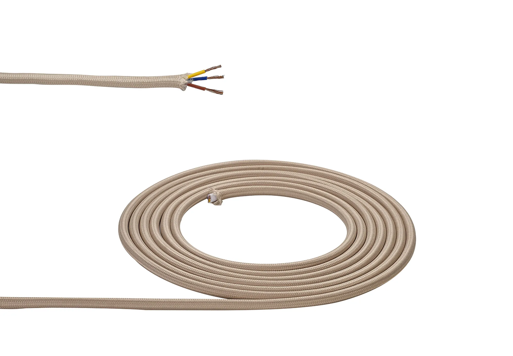 D0817 Cavo Deco Cavo 1m Ivory Braided 3 Core 0.75mm Cable - Inspired ...