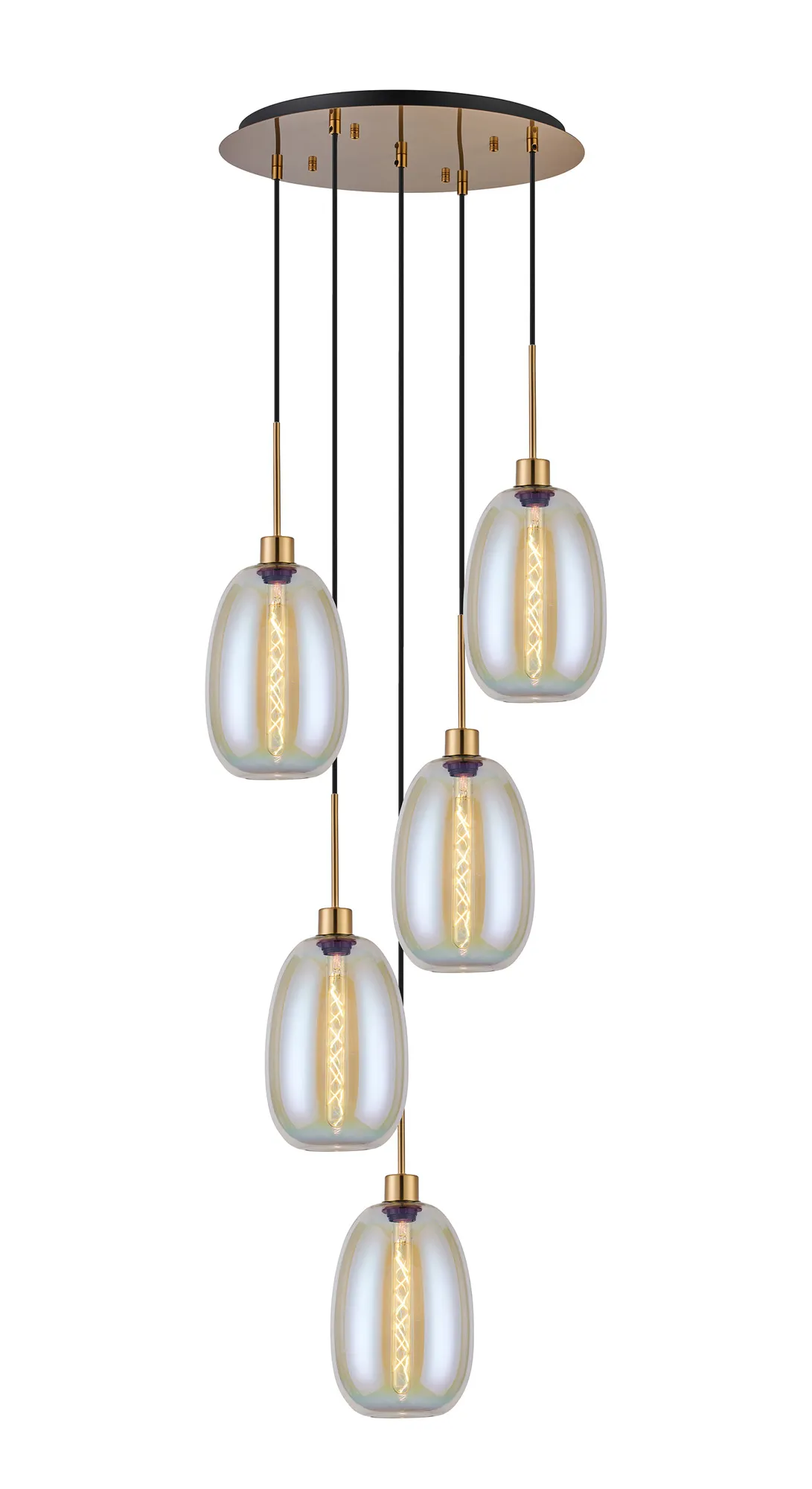 DK1189 Lori Antique Gold Deco Lori 45cm Round Pendant, 5 Light ...