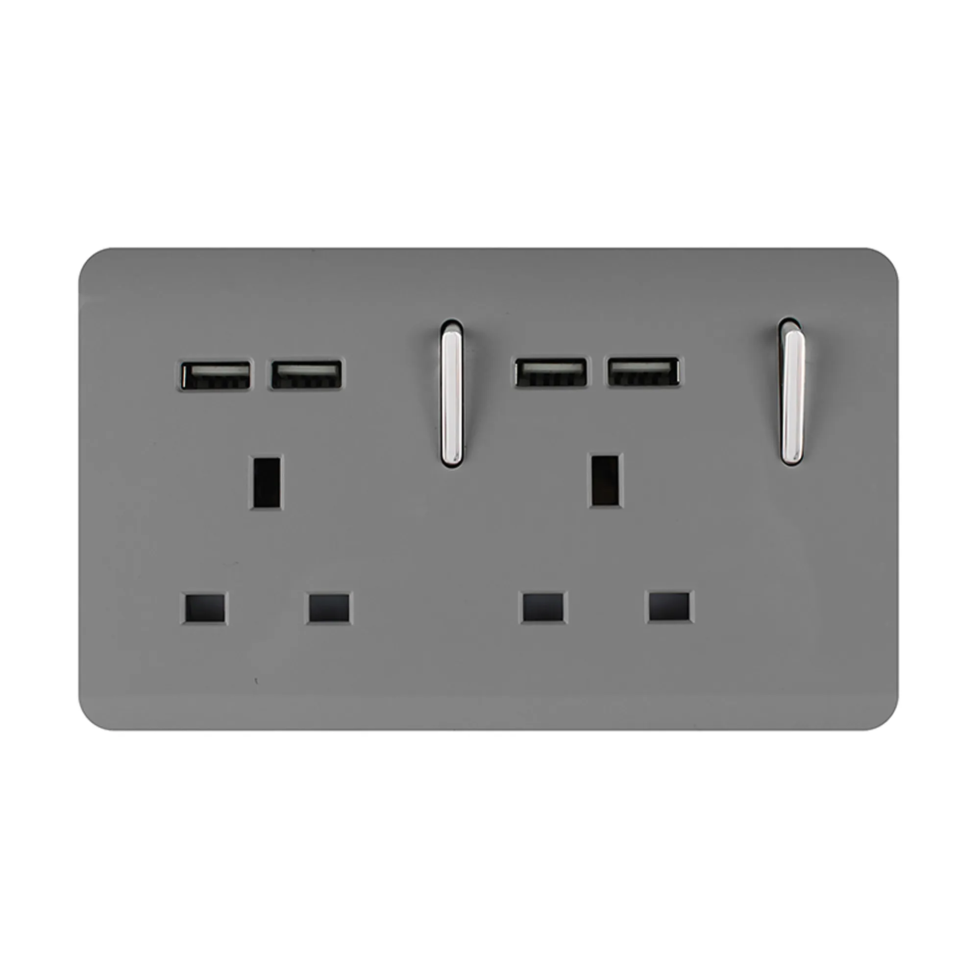 ART-SKT213USBLG Light Grey Trendi 2 Gang 13Amp Switched Double Socket ...