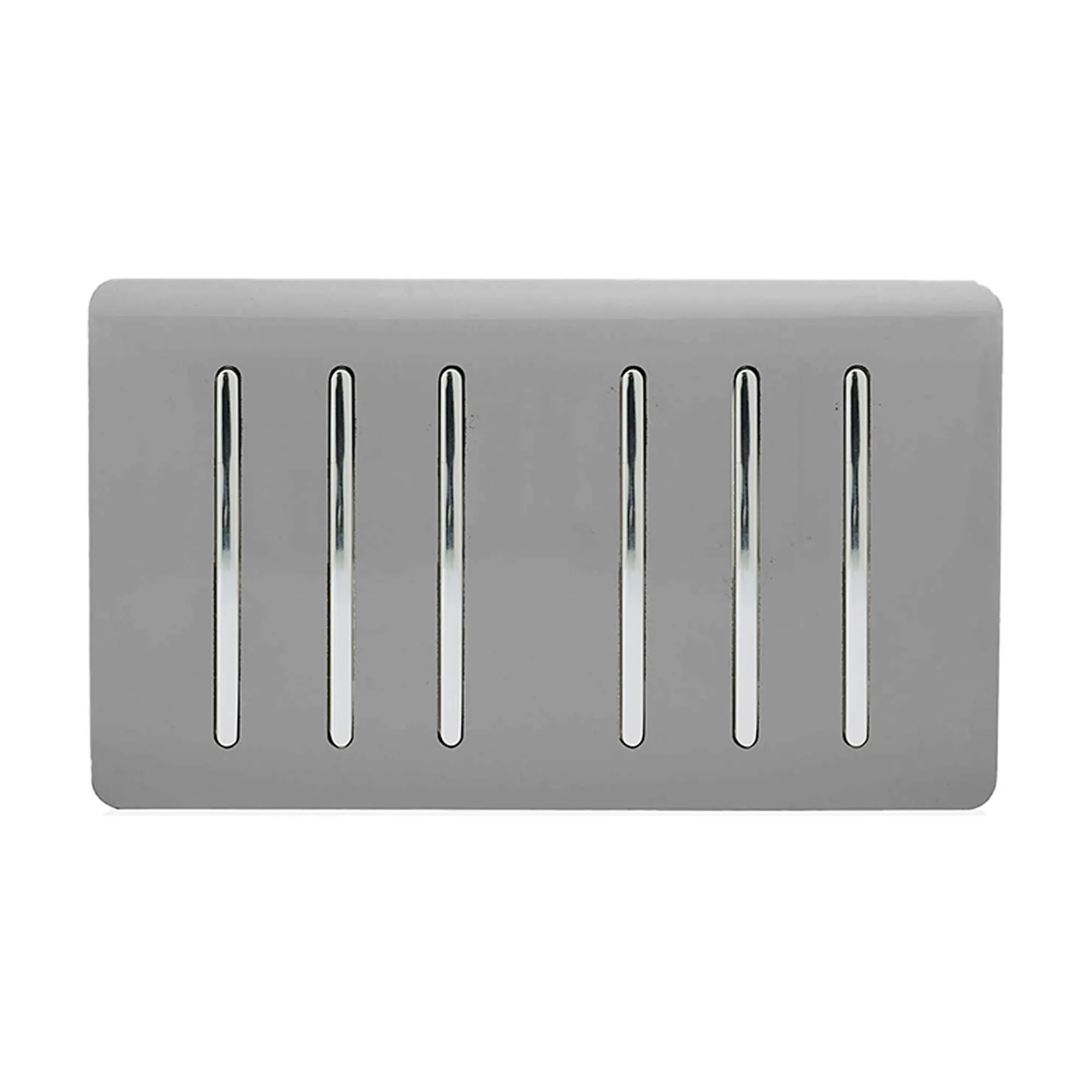 ART-SS66LG Light Grey Trendi 6 Gang 2 Way Rocker Light Switch 10AX Twin ...